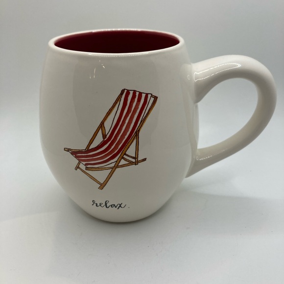 Rae Dunn | Dining | Rae Dunn Relax Mug With Red Beach Chair | Poshmark
